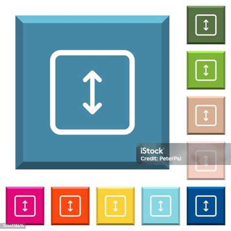 adjust object height white icons on edged square buttons stock