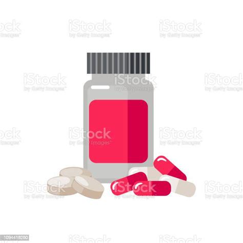 在白色背景上隔離的藥丸瓶圖示向量圖形及更多維他命圖片 維他命 瓶 營養補充品 Istock