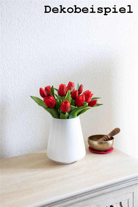 Tulpenbund Nature Real Touch x cm rot mit Blüten LM Kunstblumen künstliche Blumen Tulpen Latex