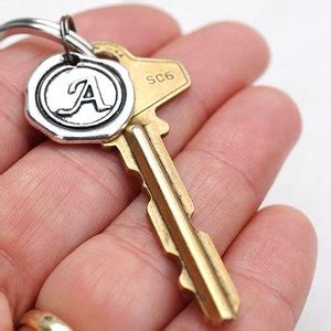 Personalized Keychain Monogram Keychain Add On Initial Keychain Custom Keychain Wax Seal