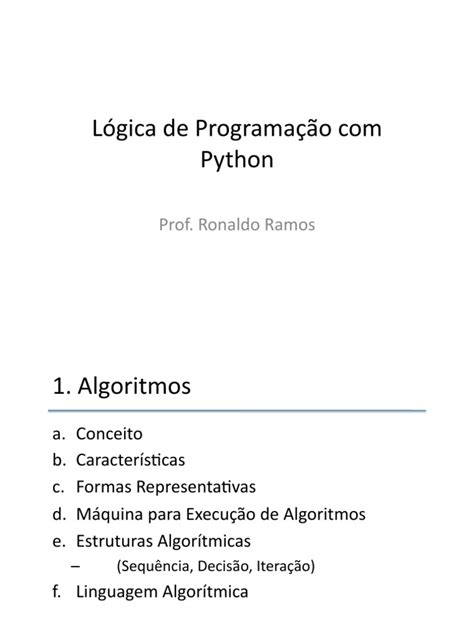 Logica Programacao Python Slides Pdf Python Linguagem De