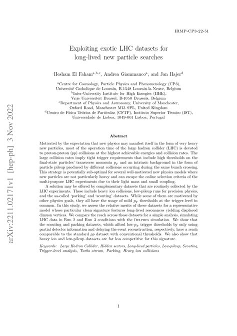 Pdf Exploiting Exotic Lhc Datasets For Long Lived New Particle Searches