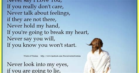 Never Say I Love You If You Really Dont Care
