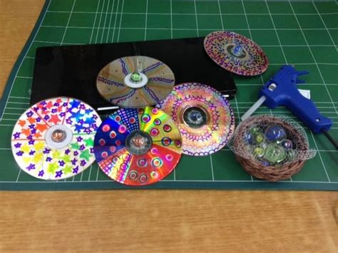 못쓰는 Cd로 팽이 만들기 공예 유치원 아이디어 어린이를 위한 공예
