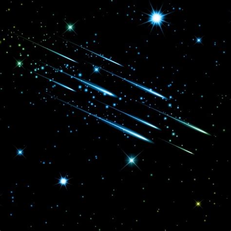 Céu estrelado noite estrelas cadentes Vetor Grátis