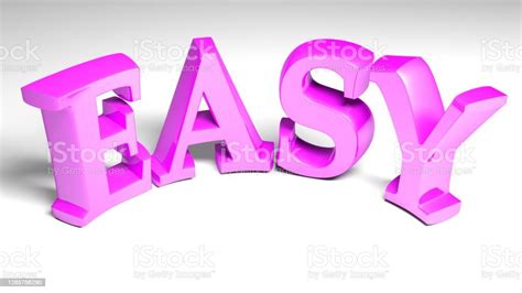 흰색 배경에 Easy 핑크 구부러진 쓰기 3d 렌더링 일러스트레이션 3차원 형태에 대한 스톡 사진 및 기타 이미지 3차원