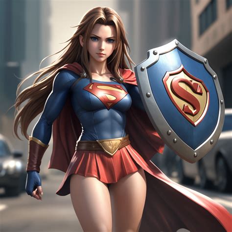 Aeris / Aerith as Supergirl by elodtrebor on DeviantArt