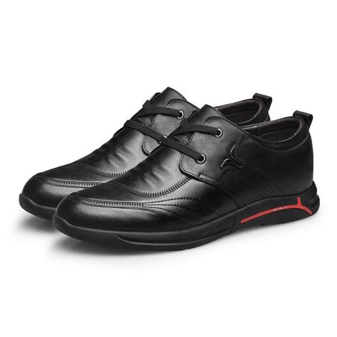 Black Soft Leather Hidden Lift Shoes For Men Taller 24inch 6cm