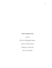 BUS 5910 Written Assignment Unit 5 Pdf 1 Written Assignment Unit 5 No