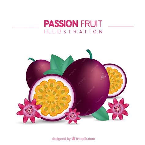 Free Vector Passion Fruit Illustration