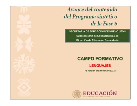 Campo Formativo Lenguajes SecretarÕa De Educaci”n De Nuevo Le”n
