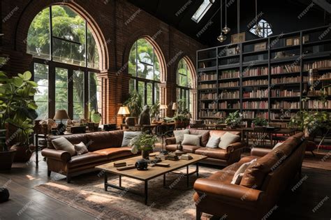 Premium Photo Expose Brick Decoration Style In Traditional Old Library Inspiration Ideas