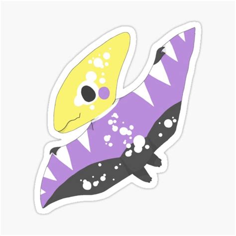 Non Binary Dino Sticker By Pandieart Redbubble