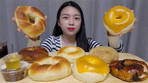 요즘 가장 핫한 베이글 런던 베이글 뮤지엄 Bagel Dessert Mukbang 감자치즈 소금 시나몬 쫀득한 베이글 먹방