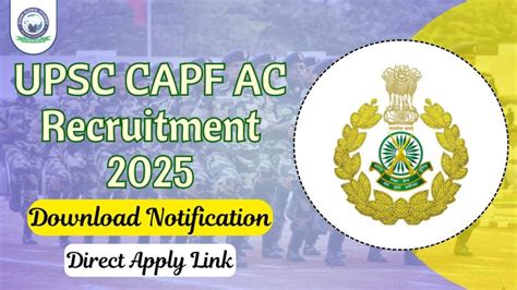 Upsc Capf Ac Recruitment 2025 357 Posts Notification Out Khan