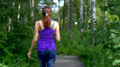 Girl Walks In The Woods Stock Image Image Of Forest 162083839