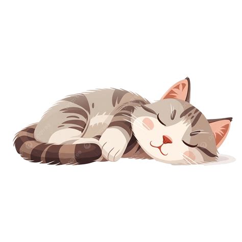 Cute Kitty Cat Sleeping Lazy Cartoon Element Cute Cat Kitty Png