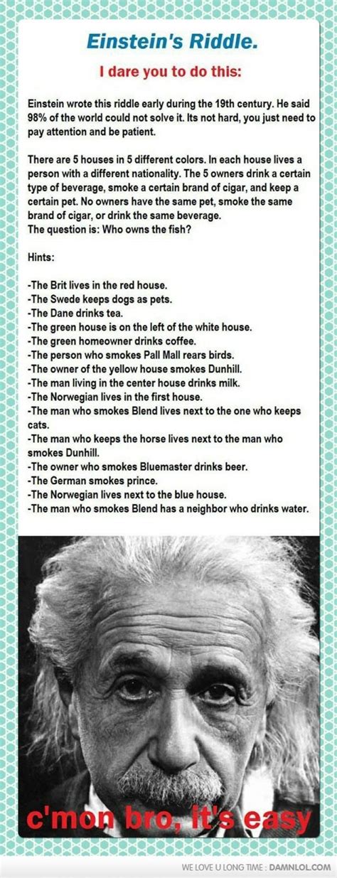 Einsteins Hardest Riddle Ias Riddles With Answers Einstein S Topazbtowner