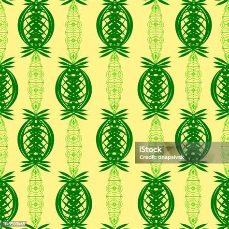 Ornamen Abstrak Warna Hijau Muda Dan Hijau Tua Pada Warna Coklat Muda