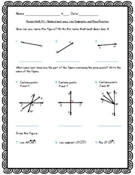 Lines Rays Segments Worksheets Teaching Resources TPT