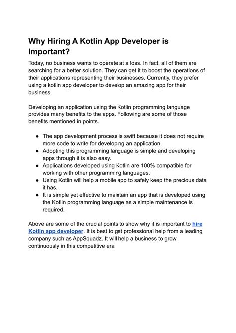 ppt why hiring a kotlin app developer is important powerpoint