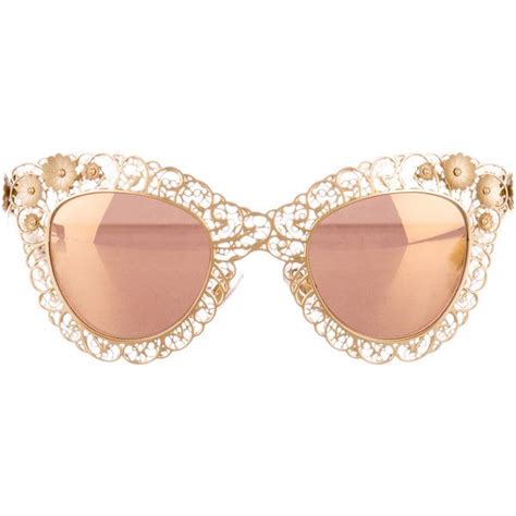 Dolce And Gabbana Filigree Cat Eye Sunglasses Floral Print