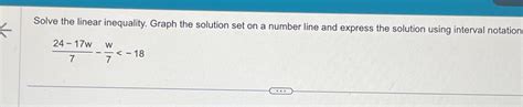 Solved Solve The Linear Inequality Graph The Solution Set