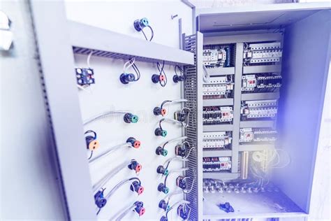 Electrical Panel At A Assembly Line Factory Controls And Switches Stock Image Image Of Fuse