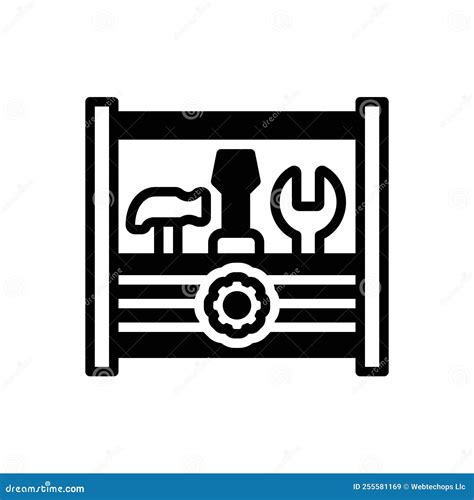Black Solid Icon For Toolkit Toolbox And Tool Stock Vector