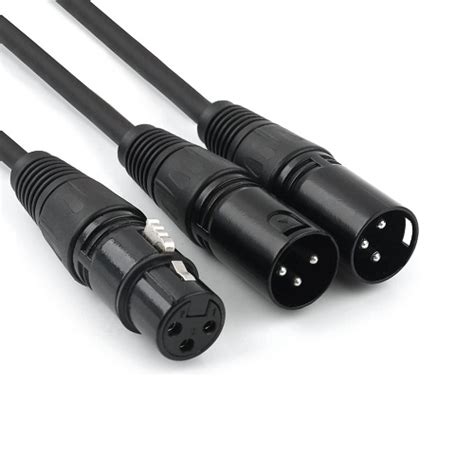 Disino Xlr Splitter Cable 3 Pin Xlr Female To Dual Xlr Male Patch Y