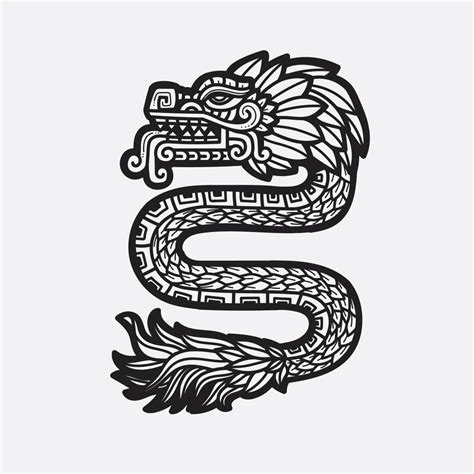 Hand Drawn Aztec Dragon Quetzalcoatl Mexican God 22310760 Vector Art At