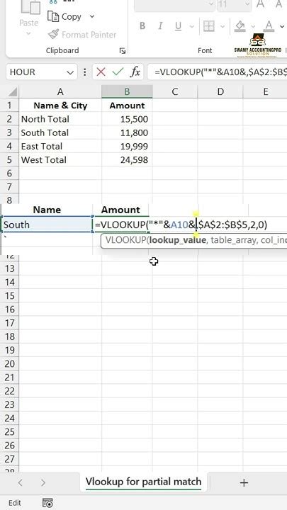 vlookup for partial match match specific text using vlookup formula
