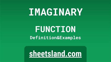 IMAGINARY Function Definition Formula Examples And Usage