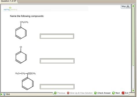 Solved Question 1 Of 27 Pling Name The Following Compounds