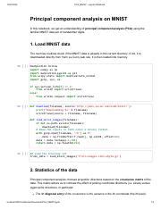 PCA MNIST Jupyter Notebook Pdf PCA MNIST Jupyter Notebook Principal Component