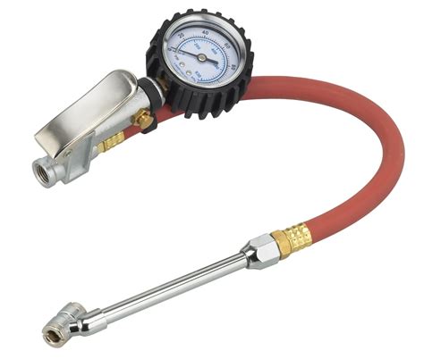 Tire Inflator With Dial Gage Tire Chuck Gauge With 13 Hose 6 Dual