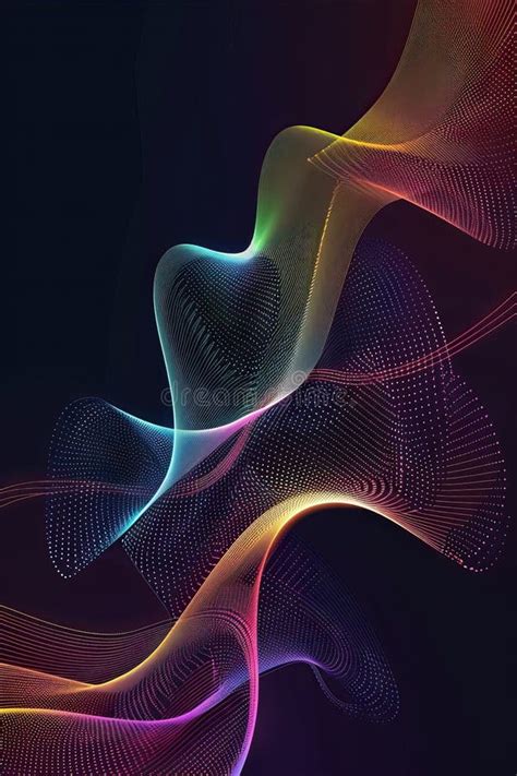 Colorful Spiral Sound Wave Rhythm Line Dynamic Abstract On Black Background Stock Image Image