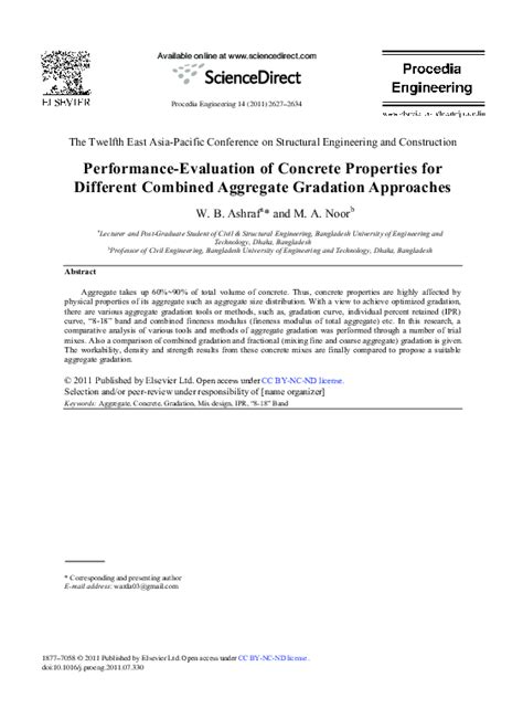 Pdf Performance Evaluation Of Concrete Properties For Different Combined Aggregate Gradation