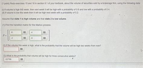 Solved If The Volume This Week Is High What Is The Chegg
