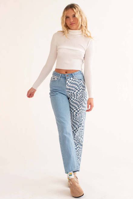 White Crop Ribbed Turtle Neck Sweater