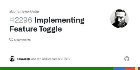 Implementing Feature Toggle · Issue 2296 · Abpframeworkabp · Github
