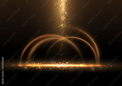 Abstract Luxury Golden Glitter Effect Glowing On Black Background With