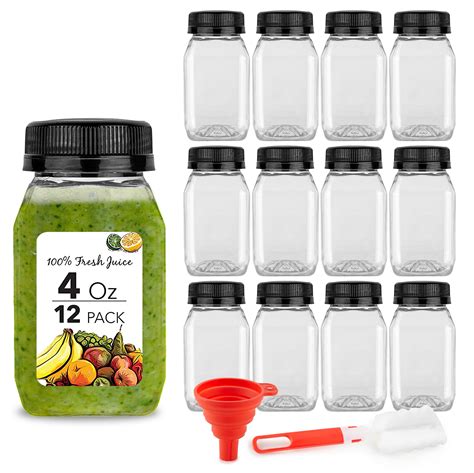 Stock Your Home Plastic Juice Bottles With Lids Juice Drink Containers