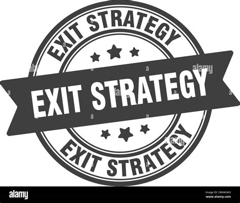 Exit Strategy Stamp Exit Strategy Round Sign Label On Transparent Background Stock Vector