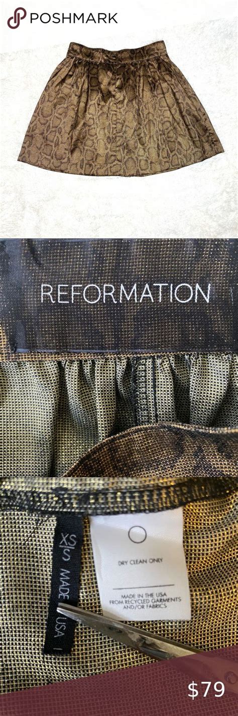 Reformation Gold Metallic Mini Skirt Xs S In 2024 Mini Skirts