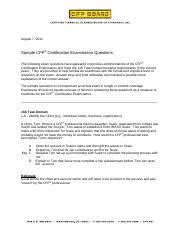 CFP Sample Questions Pdf August 7 2012 Sample CFP Certification Examination Questions The