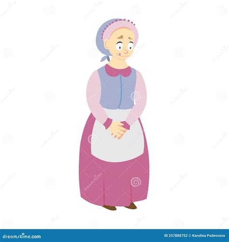 Funny Grandmother Character From Fairytale Vector Cartoon Illustration