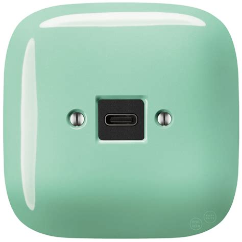Square Porcelain Wall Socket Usb C Mint Dyke And Dean