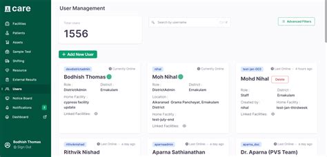 User Card Is Different When We Filter Users In The Facility Page