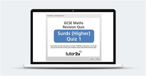 Surds Revision Quiz Maths Tutor2u